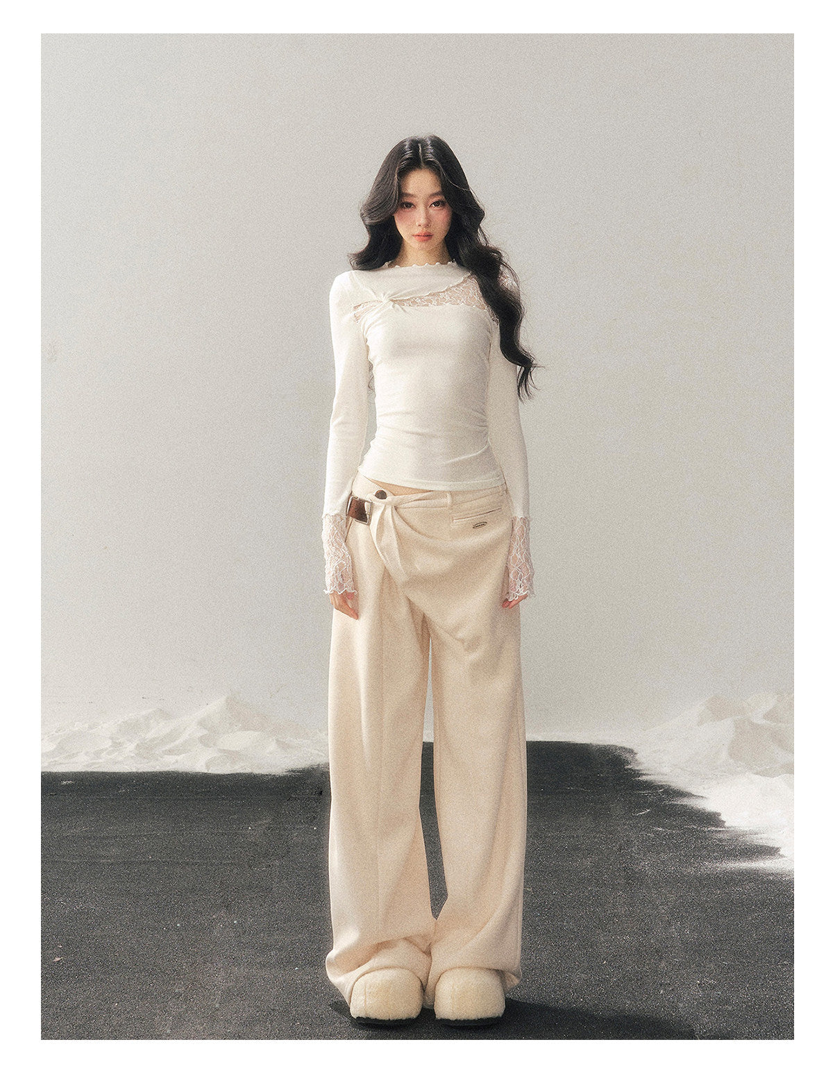 ShaoYeYan Aomalm Reality and Illusion Intertwined Semi-Turtleneck Lace ...